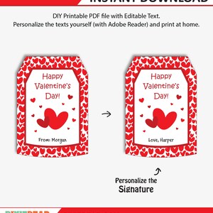 Red Heart Valentine's Day Tags, Printable Valentine Labels ...