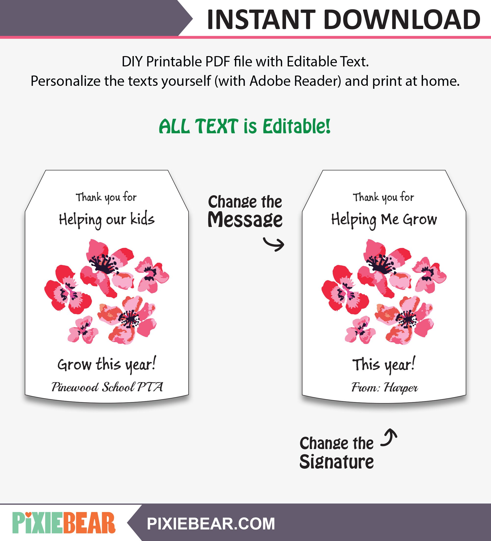 Teacher Appreciation Flower Printable