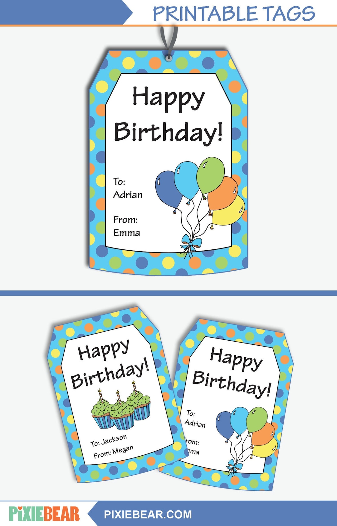 Birthday Gift Tags Personalized Gift Tags Personalized Birthday Tags ...