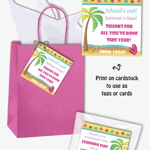 Beach Teacher Appreciation Tag Printable Teacher Appreciation Beach ...