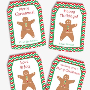 Gingerbread Man Tag Printable Christmas Gift Tag, Editable Christmas ...