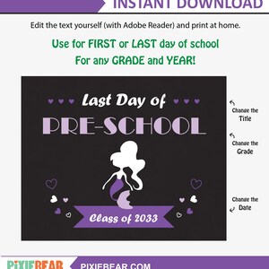Printable First Day of Kindergarten Sign, Mermaid Back to School Sign ...