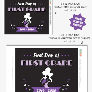 Printable First Day of Kindergarten Sign, Mermaid Back to School Sign ...
