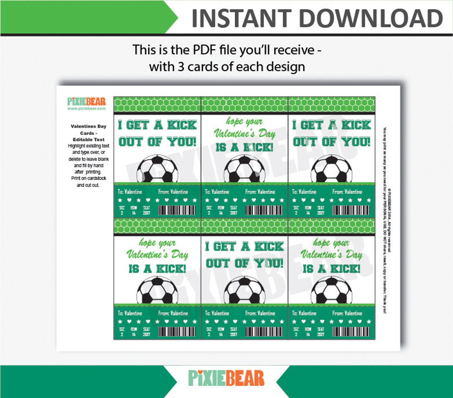 Soccer Valentine Cards for Kids Soccer Valentine Printables - Etsy