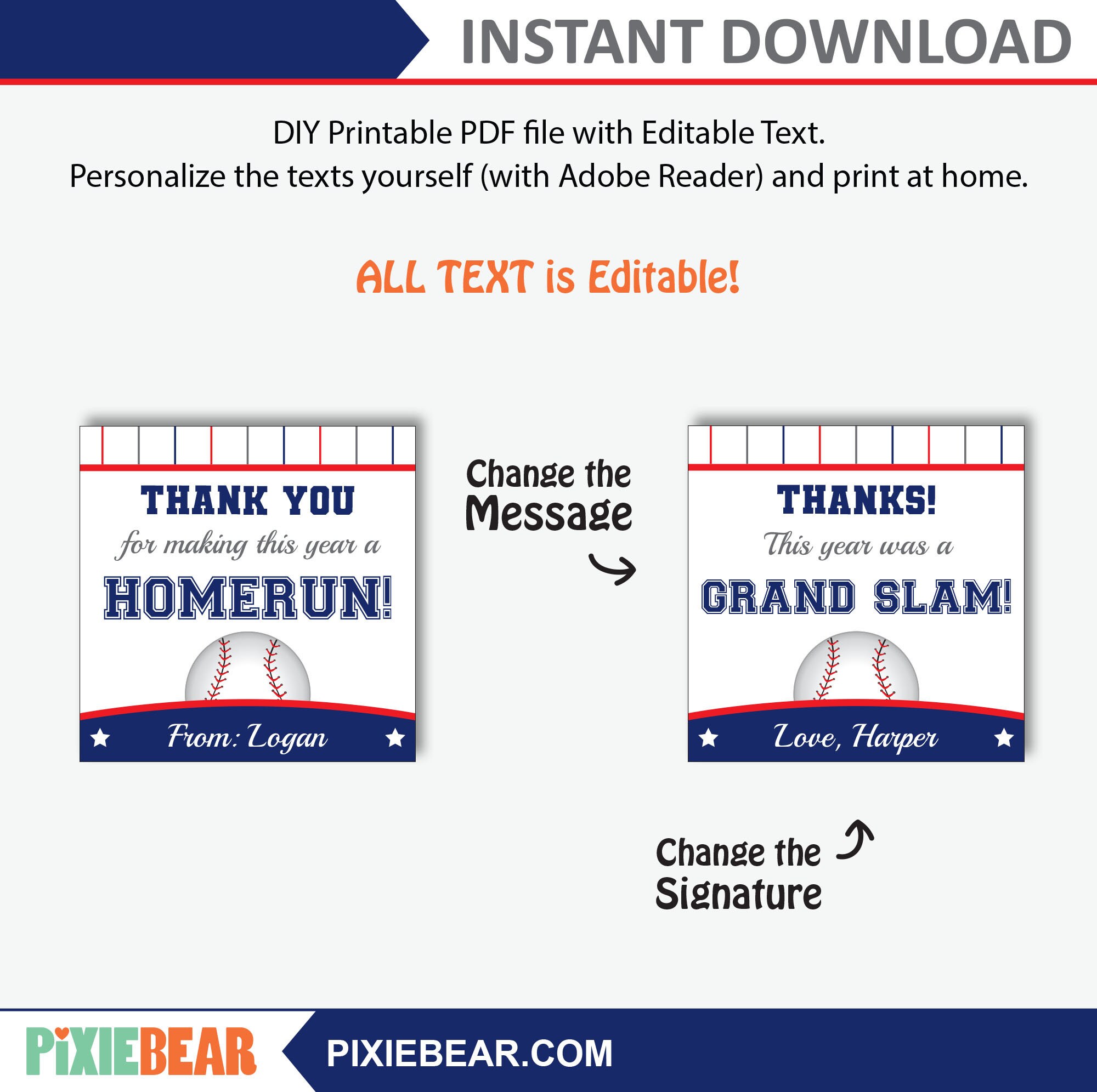 Baseball Teacher Appreciation Tag Printable Baseball Coach - Etsy Israel