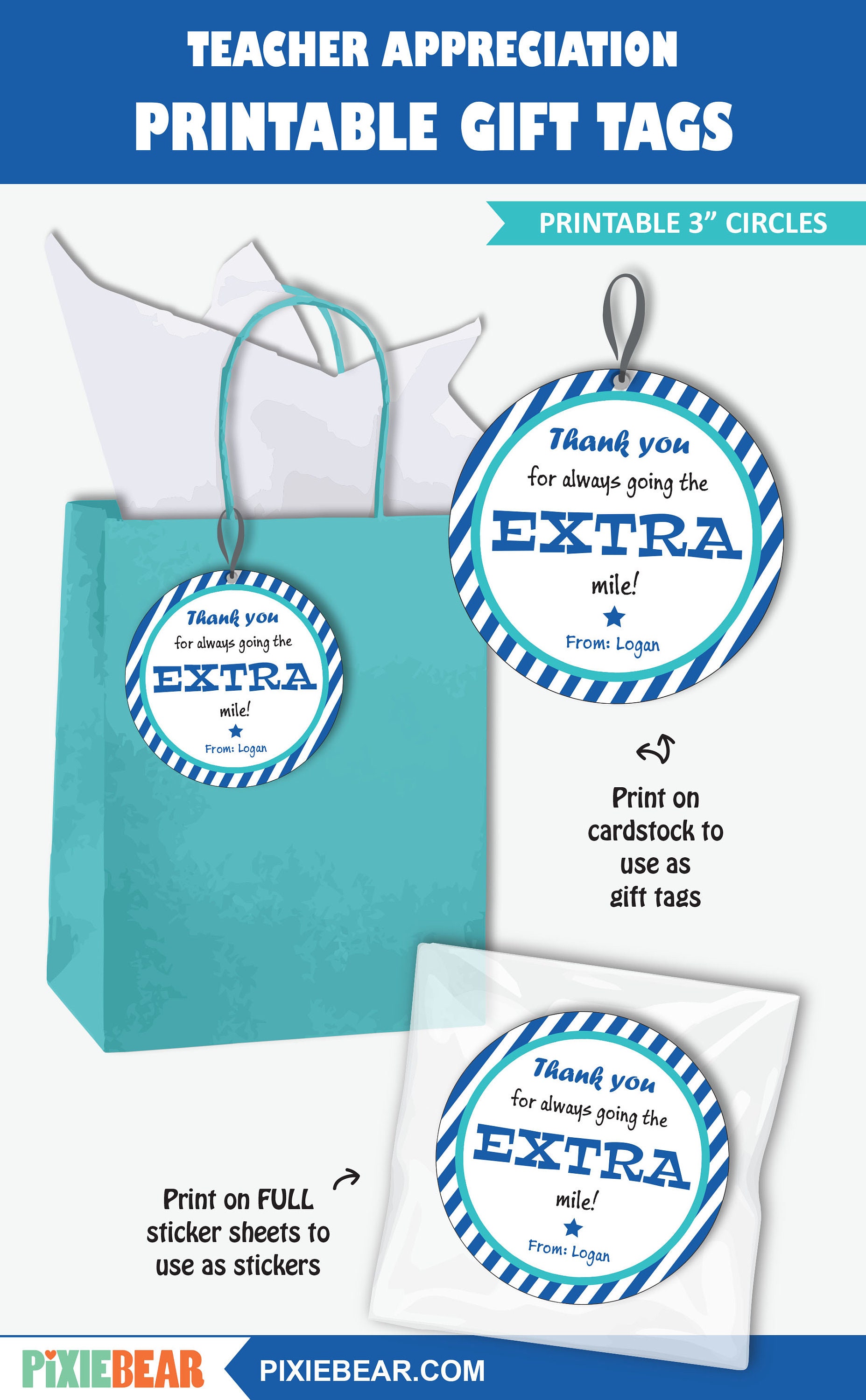 Teacher Appreciation Gum Tag Printable Extra Teacher | Etsy