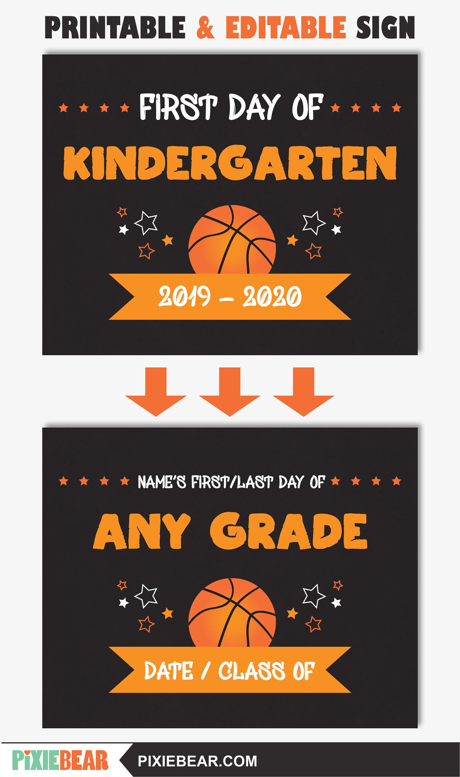 Printable Back to School Sign First Day of School Sign - Etsy