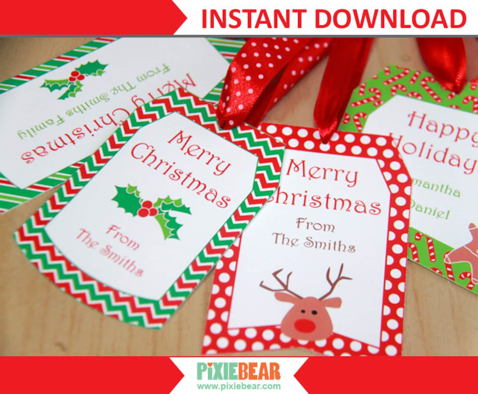 Christmas Gift Tags Personalized Christmas Tags Editable | Etsy