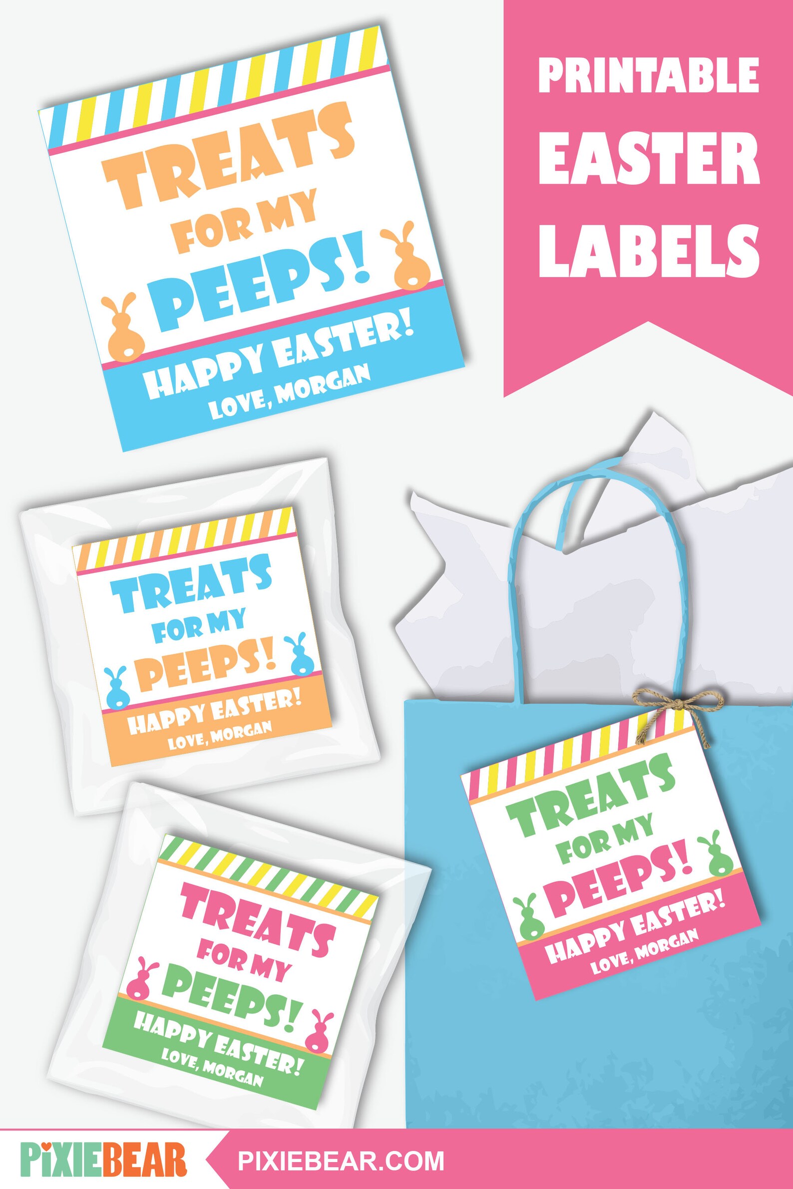 Easter Treat Tags Printable Easter Tags for Class - Etsy