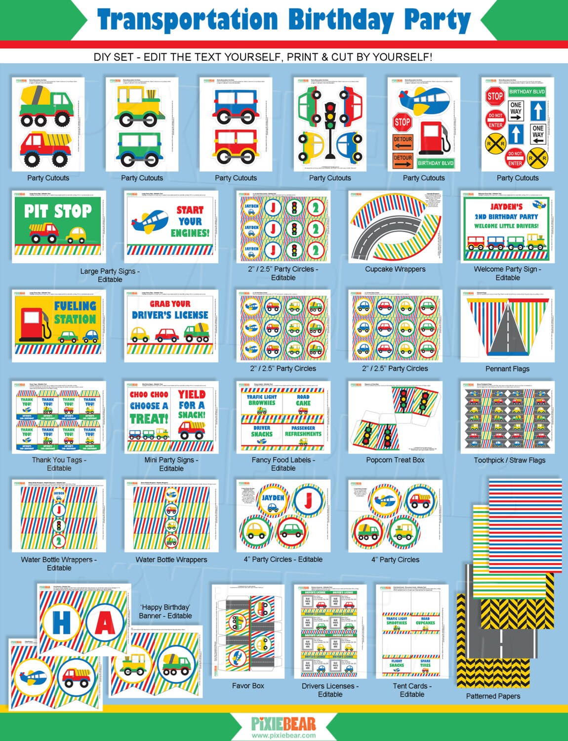 Transportation Birthday Transportation Party | Etsy