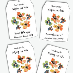 Floral Teacher Appreciation Thank You Tags Printable Teacher Gift Tags ...