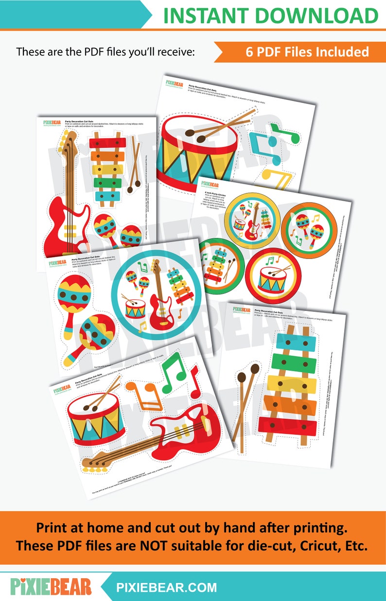 Music Birthday Party Decorations Printable Music First - Etsy