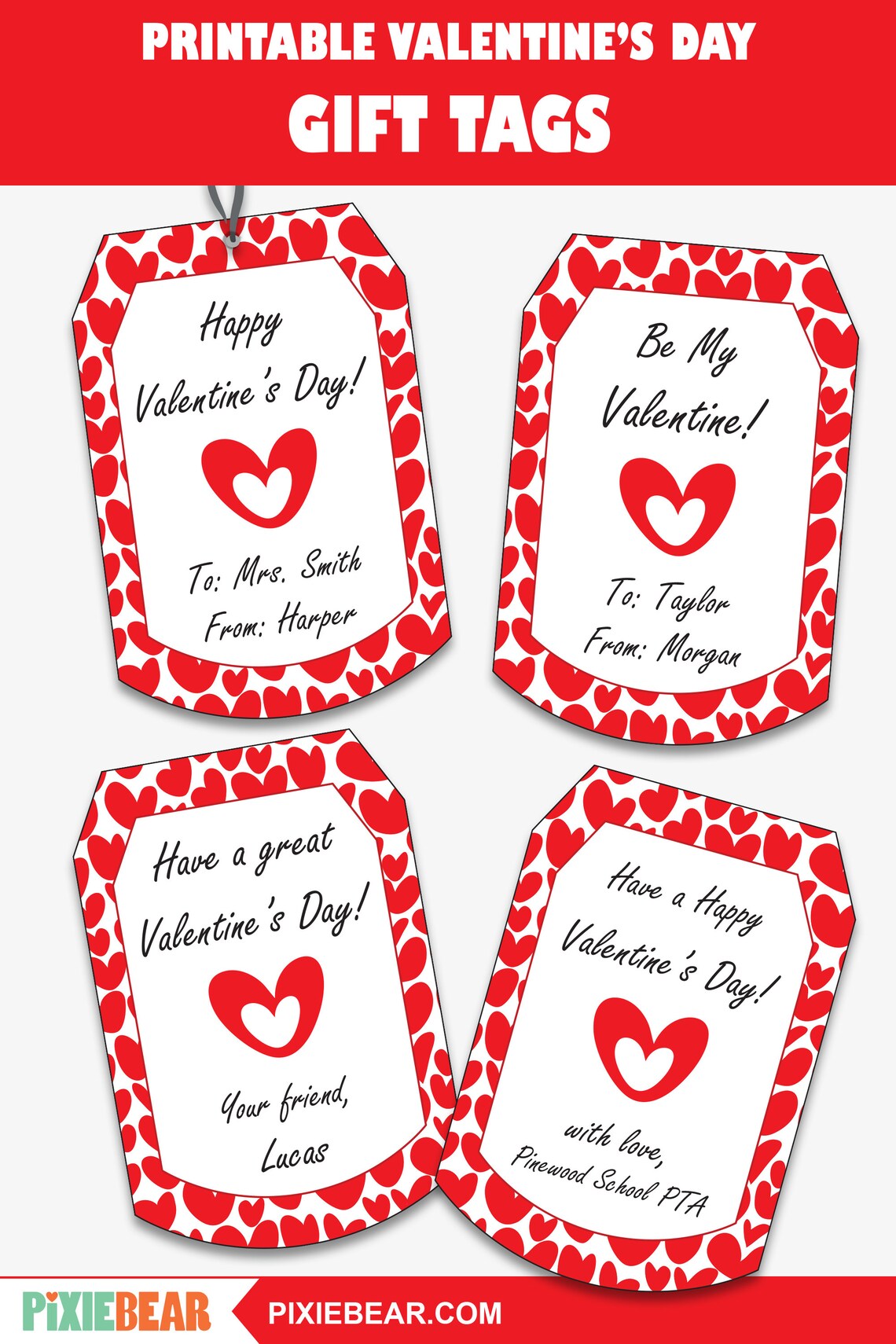 Printable Valentine's Day Tags for Kids Editable - Etsy
