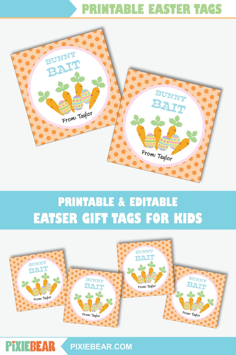 Easter Gift Tag Printable Easter Tag for Class Favors - Etsy