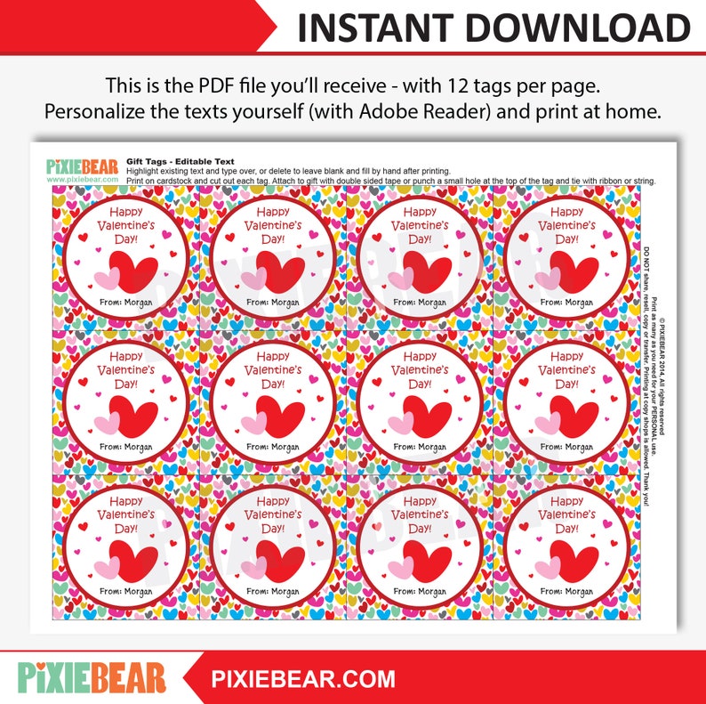 Heart Valentine's Day Cards for Kids Printable Valentine | Etsy