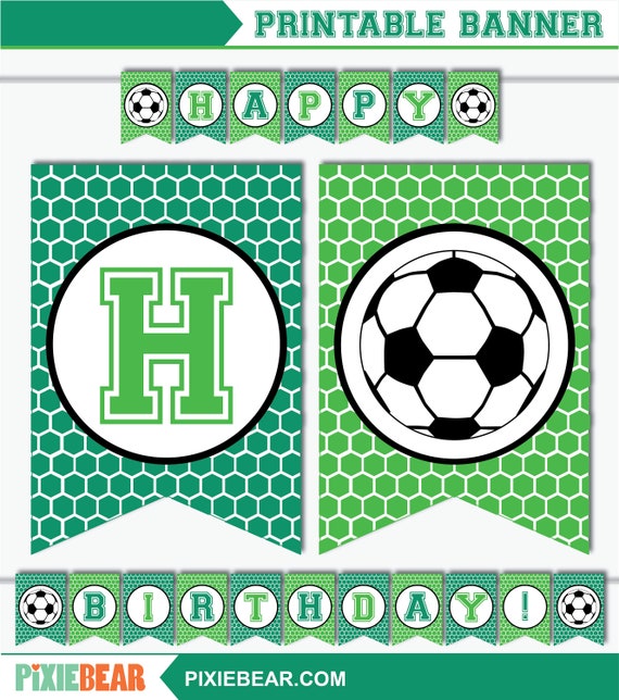 Soccer Banner, Soccer Party Banner, Soccer Birthday Banner, Soccer ...