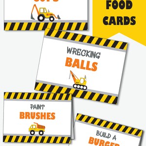 Construction Food Labels Printable Construction Party Food - Etsy Canada