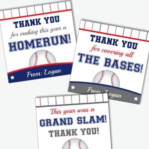 Baseball Teacher Appreciation Tag Printable Baseball Coach Thank You ...