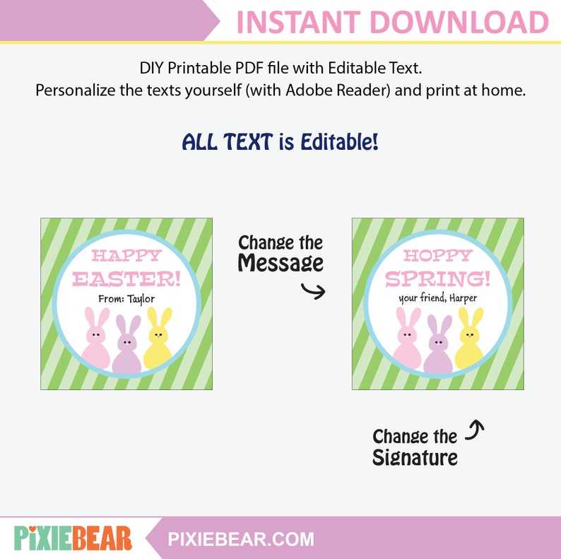 Printable Easter Gift Tag Easter Labels for School - Etsy