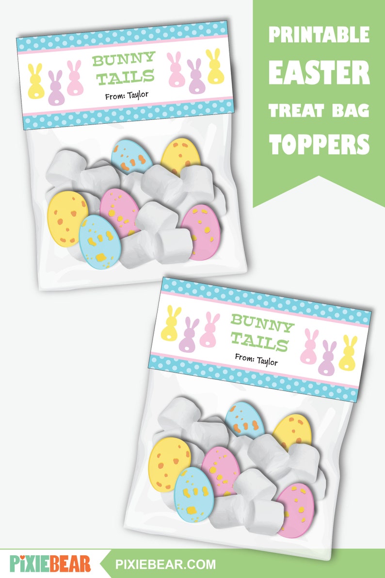 Easter Bunny Tails Labels Printable Easter Bag Toppers for - Etsy