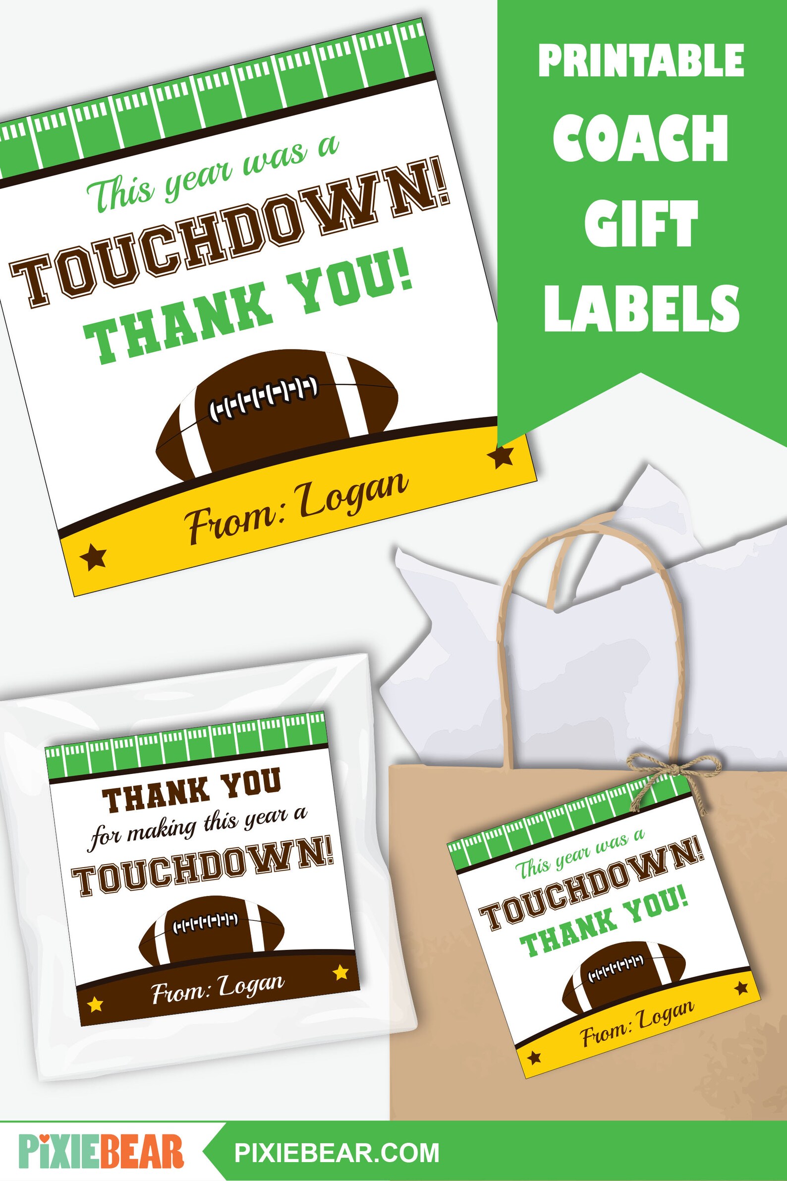 Football Teacher Appreciation Tag Printable Coach Gift Tag - Etsy