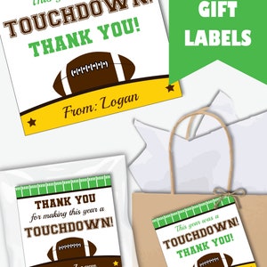 Football Teacher Appreciation Tag Printable Coach Gift Tag or Thank You ...