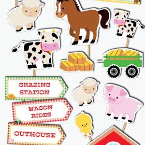 Farm Cutouts Printable Farm Birthday Decoration Farm Party | Etsy