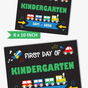 First Day of Kindergarten Sign, Printable Back to School Chalkboard ...