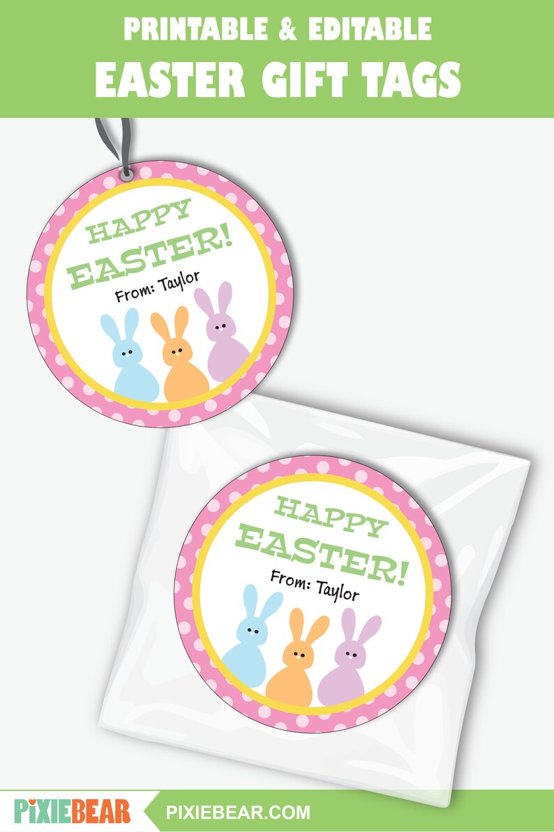 Easter Bunny Tag Printable Easter Bunny Stickers for School - Etsy