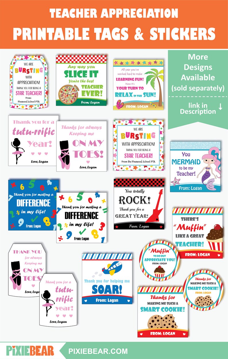 Dance Teacher Thank You Tags Printable Dance Teacher Gift - Etsy