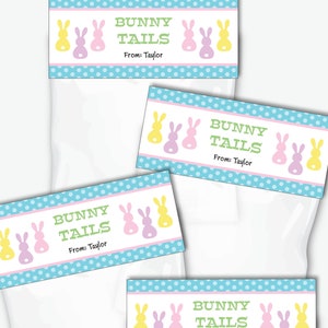 Easter Bunny Tails Labels Printable Easter Bag Toppers for Kids ...
