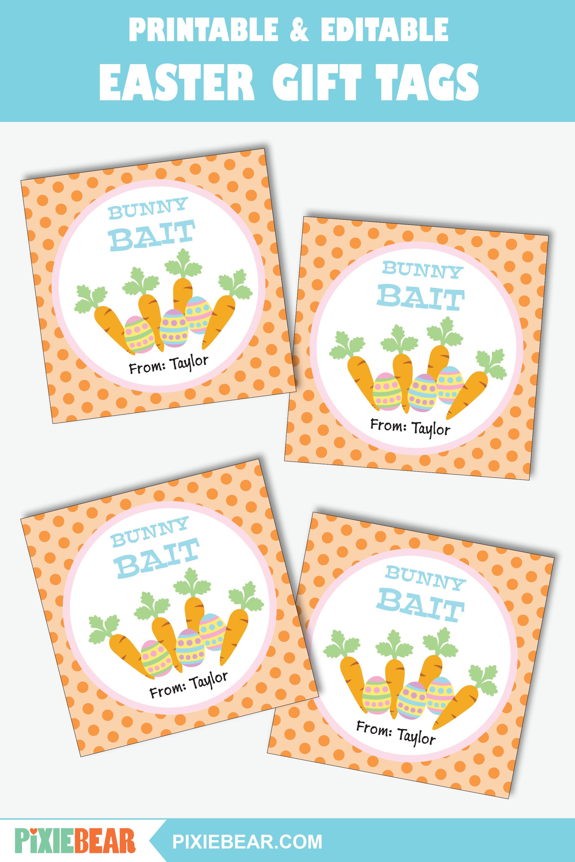 Easter Gift Tag Printable Easter Tag for Class Favors | Etsy