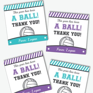 Volleyball Coach Card Printable Teacher Appreciation Tag or Thank You ...