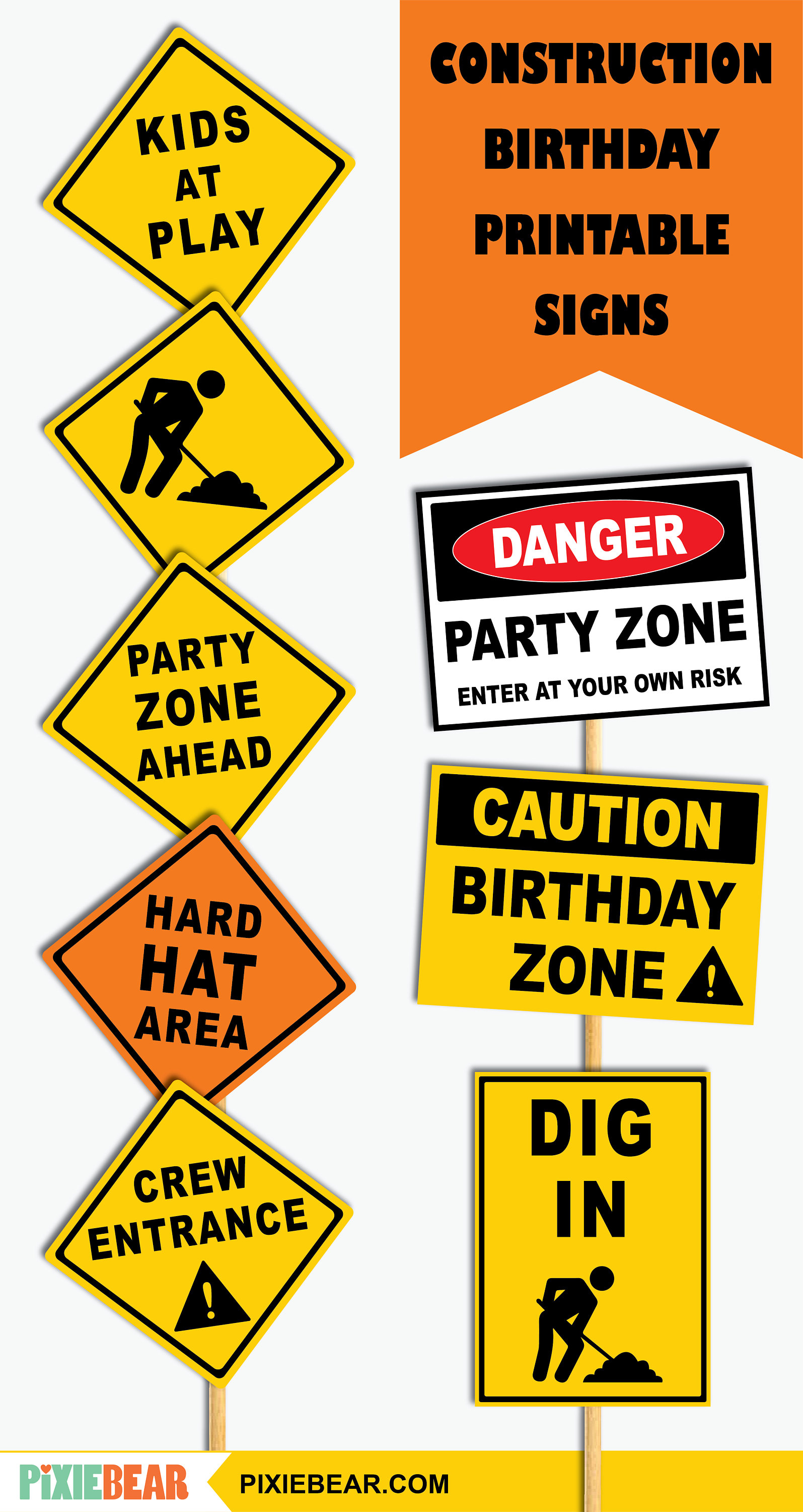 Printable Construction Signs For Kids