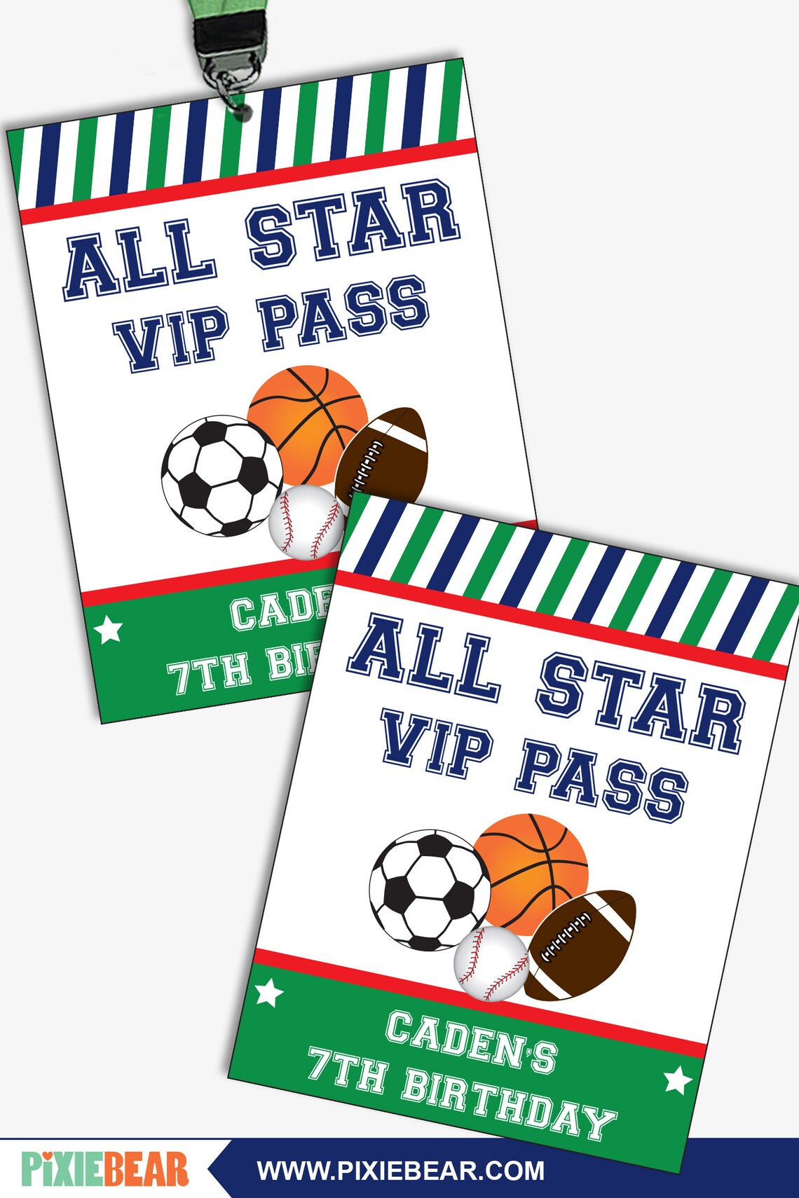 Sports Party VIP Passes All Stars Party Printable VIP Pass | Etsy UK
