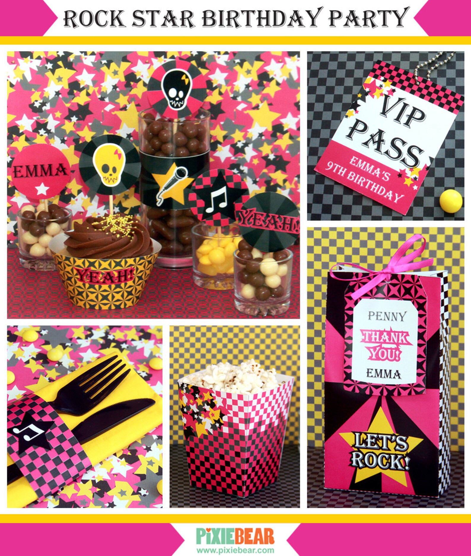 Rock Star Birthday Invitation Rockstar Party Invitation - Etsy