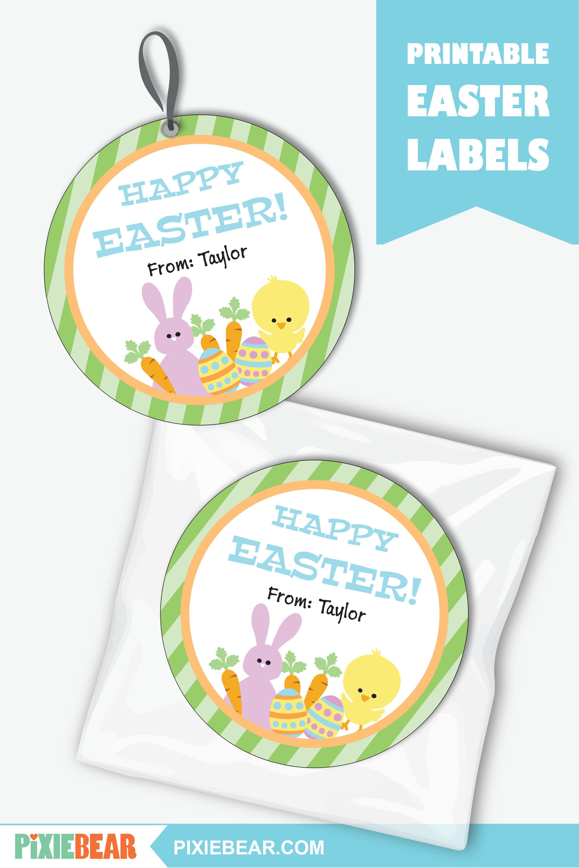 Printable Easter Tag Easter Stickers for Classroom Treats | Etsy