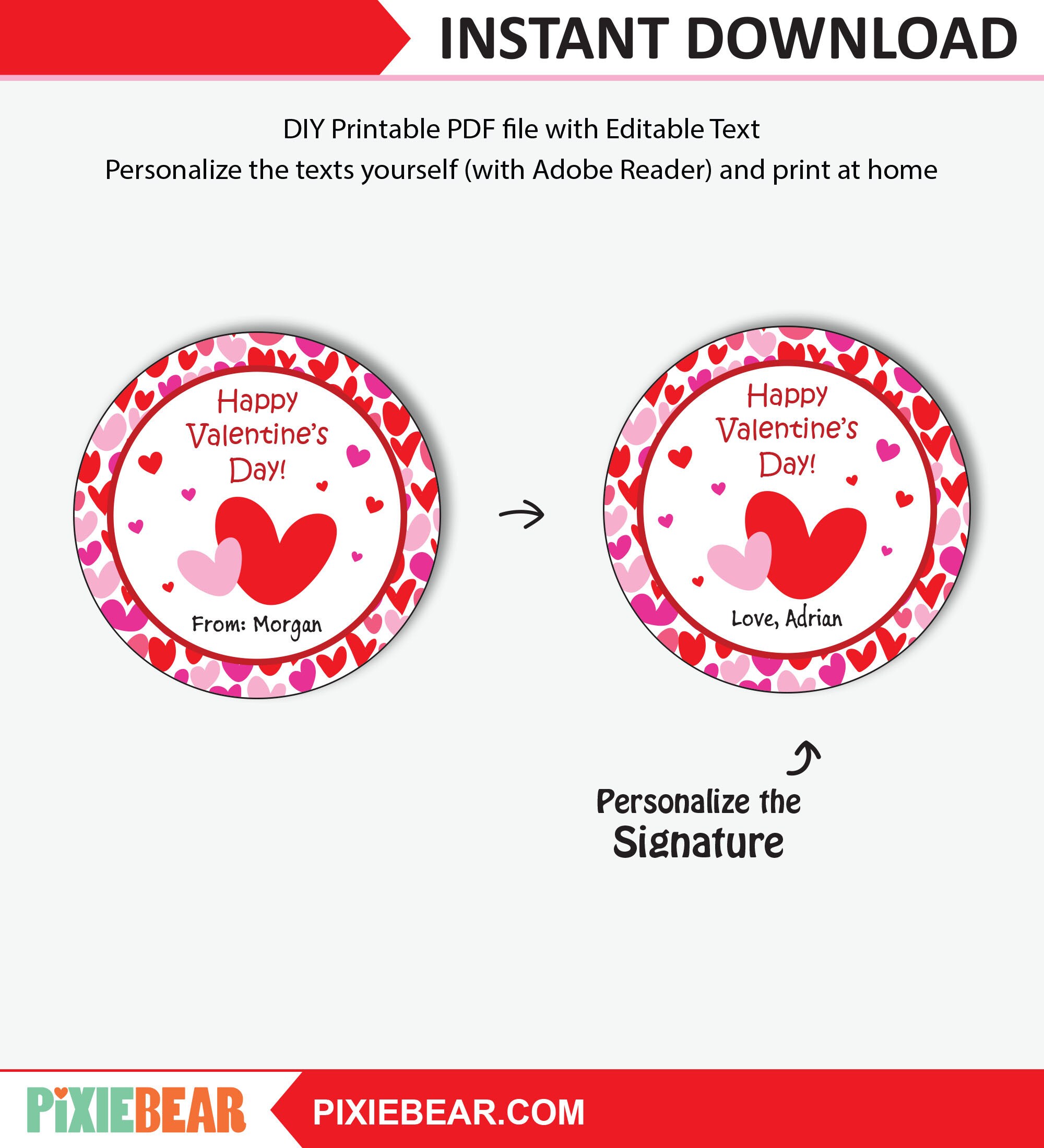 Valentines Day Heart Stickers for Kids' Classroom | Etsy