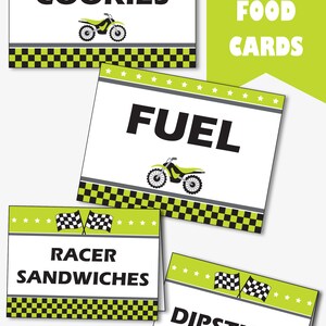 Motocross Party Food Labels Printable Decorations for a Dirt Bike Baby ...