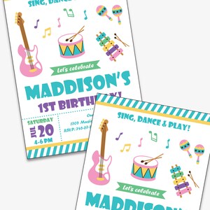 Music Birthday Invitation Printable Music Party Invitation - Etsy