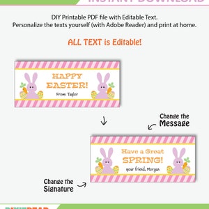 Easter Bunny Treat Bag Toppers Printable Easter Treat | Etsy