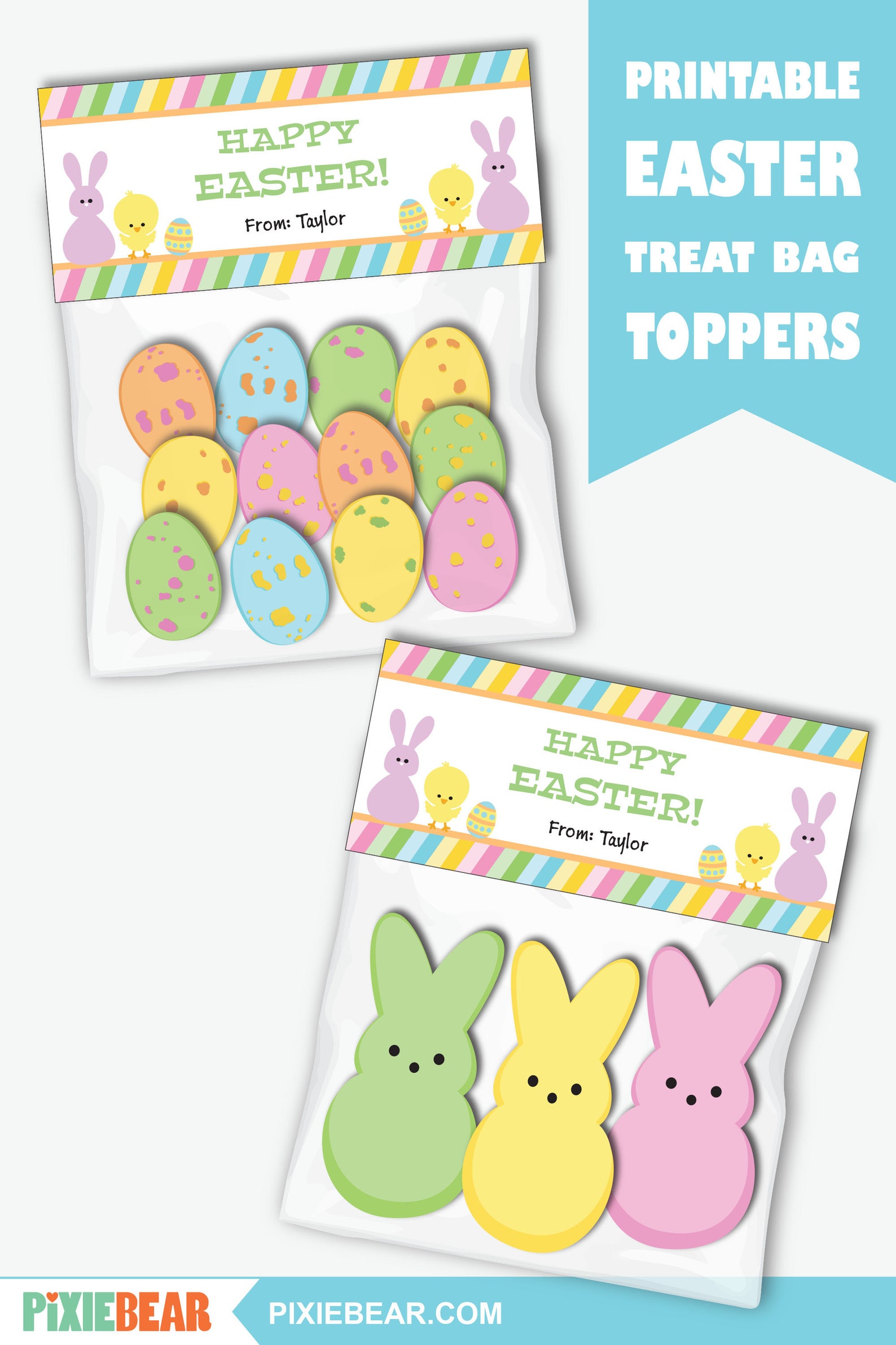 Easter Treat Bag Toppers Printable Easter Treat Toppers for | Etsy