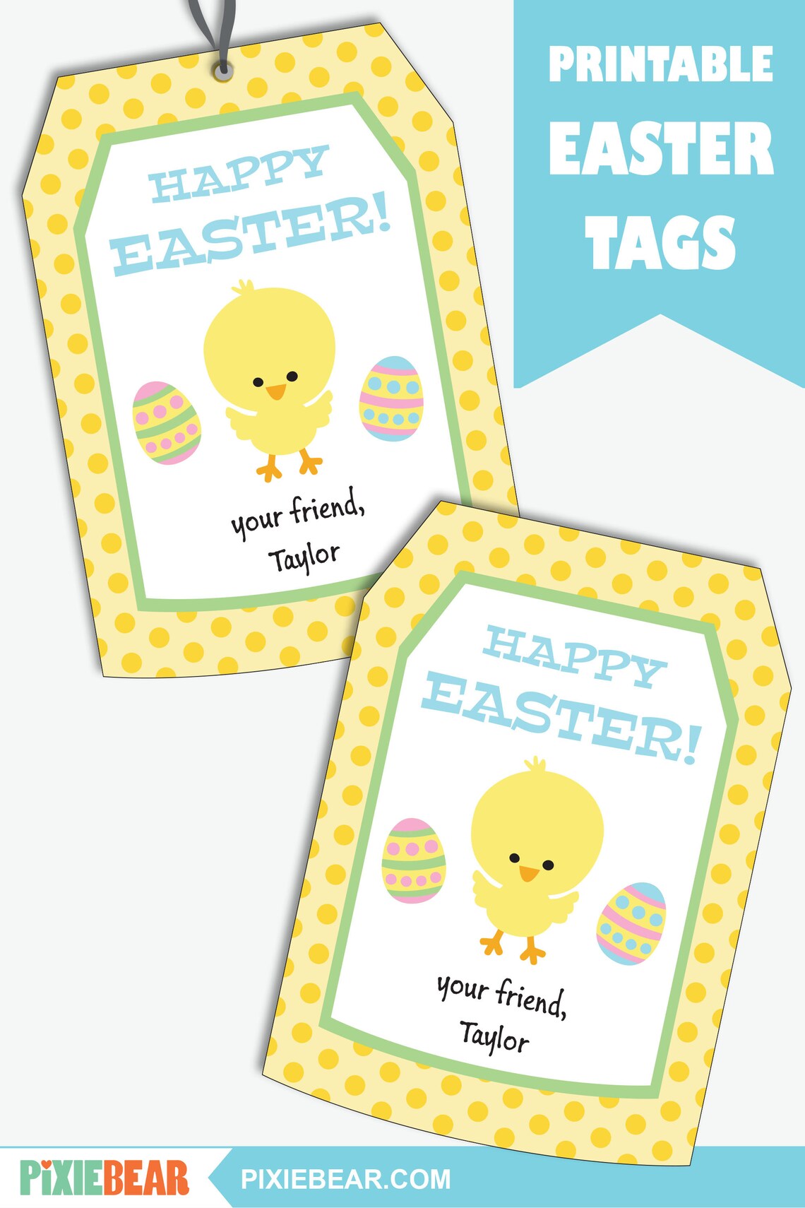Printable Happy Easter Tags Editable Happy Easter Tags for | Etsy