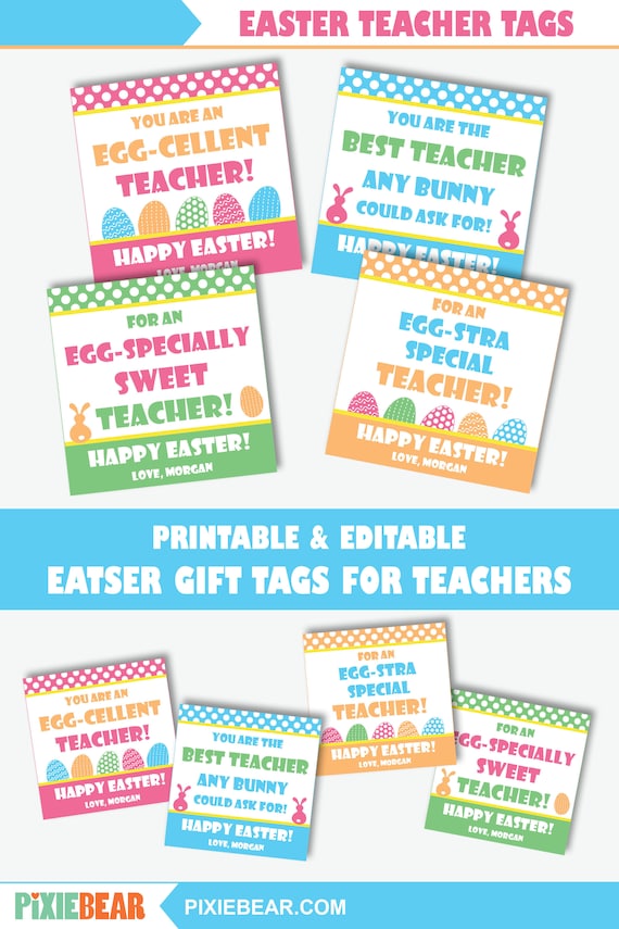 Easter Teacher Tags - Printable Teacher Appreciation Gift Tags for ...