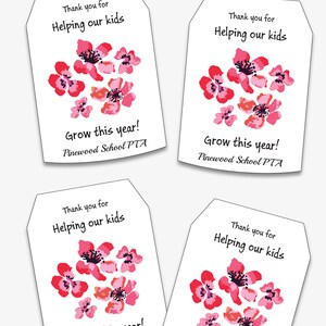 Flower Teacher Appreciation Thank You Tags Printable Teacher Gift Tags ...