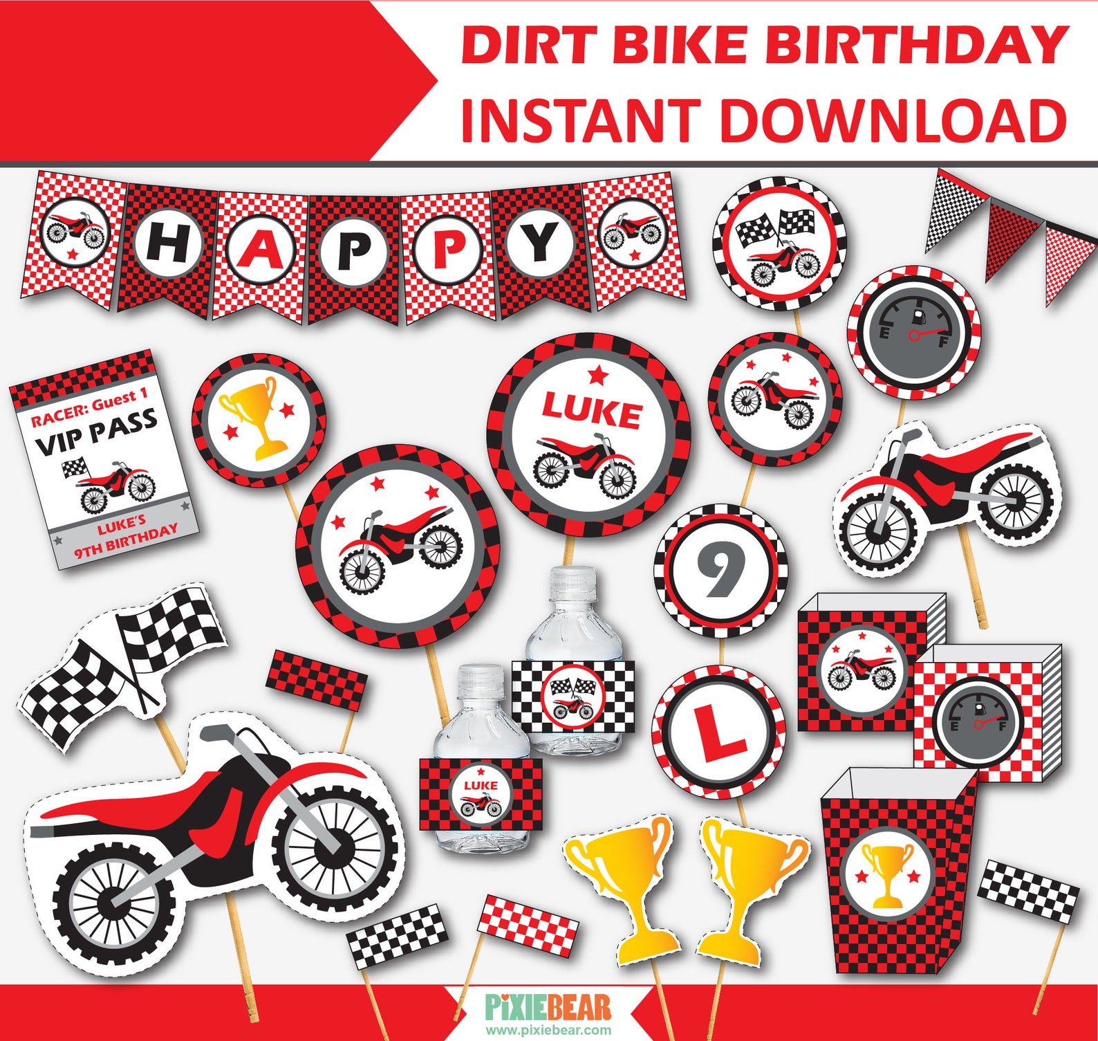 Dirt Bike Party Decorations and Invitations Motorcycle - Etsy