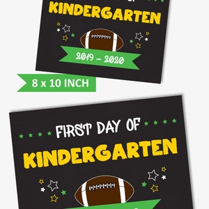 First Day of Kindergarten Sign, Printable Chalkboard Sign, Back to ...