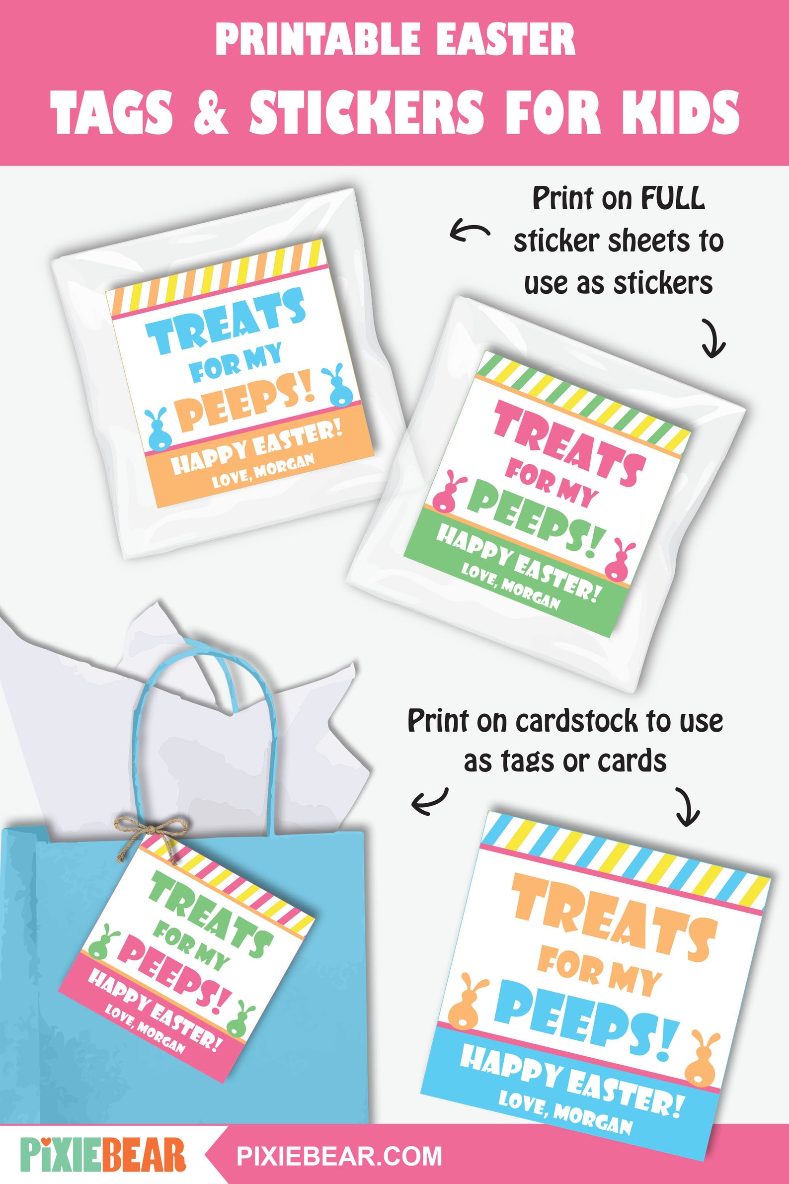 Easter Treat Tags Printable Easter Tags for Class - Etsy