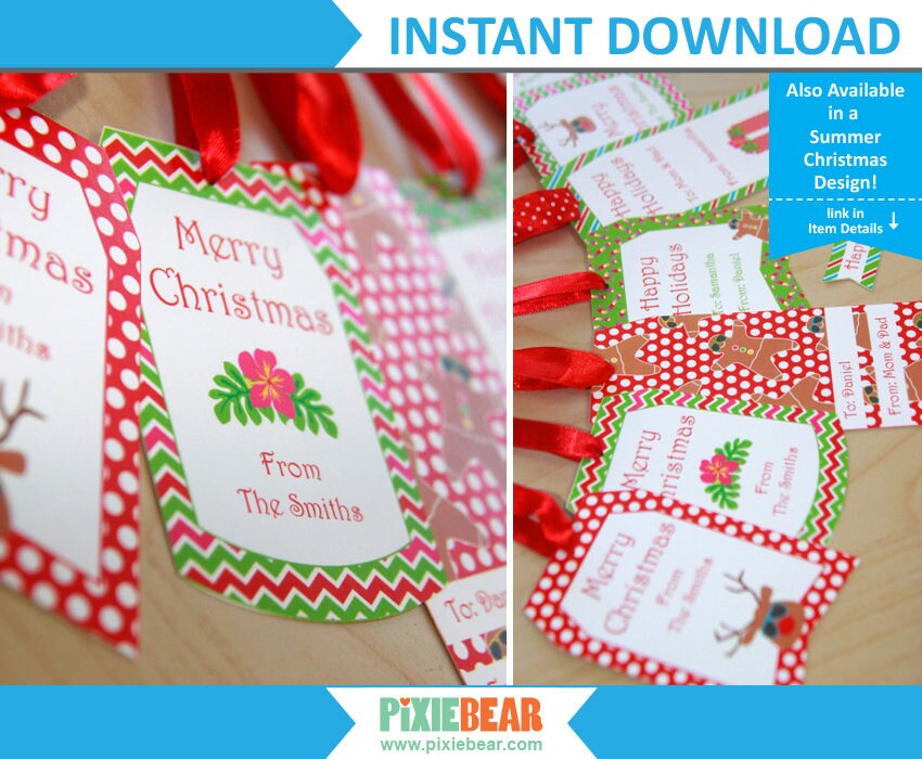 Christmas Gift Tags Personalized Christmas Tags Editable | Etsy