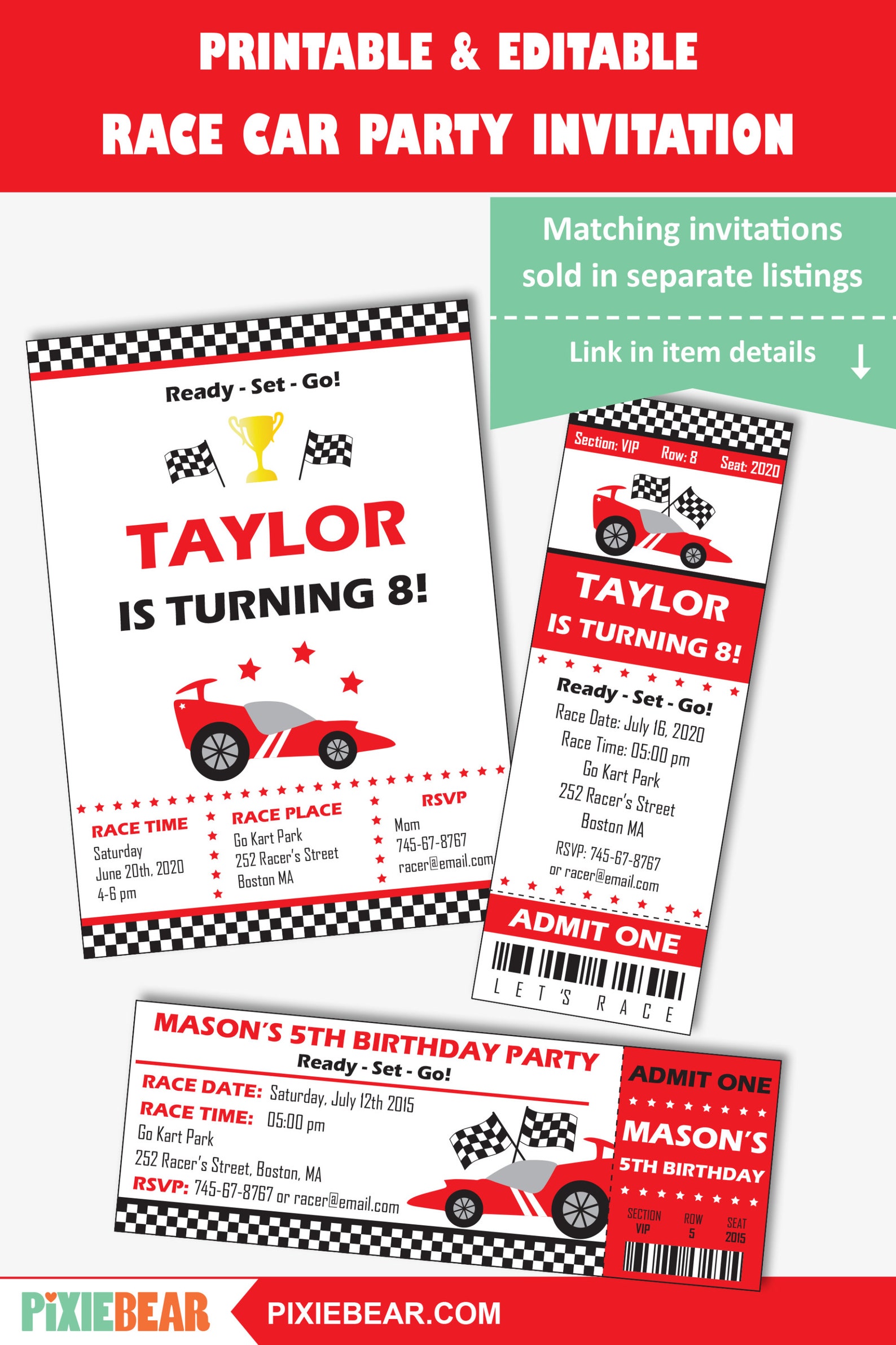 Race Car Birthday Vip Passes Race Car Party Vip Pass Race Etsy